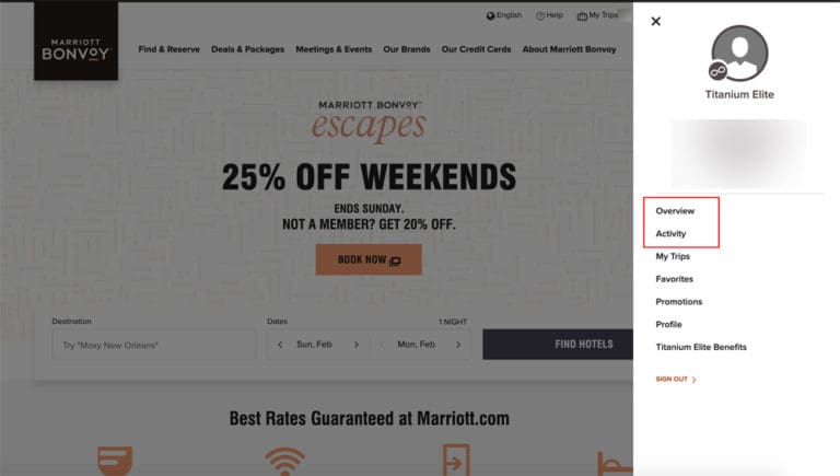 How to find your Marriott Free Night Certificates in your Bonvoy account