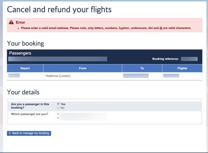 How To 'Force' The British Airways Website To Offer A Cash Refund ...